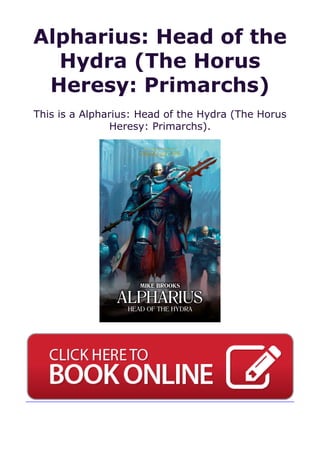 Číst [knihy] Alpharius: Head of the Hydra (The Horus Heresy: Primarchs ...