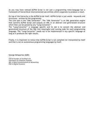 ALPHA Script - Concept | PDF