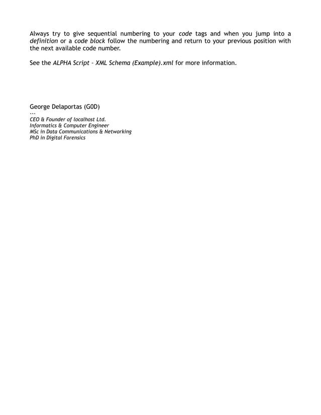 ALPHA Script - XML Generator | PDF