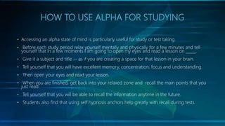 Alpha state of mind | PPTX