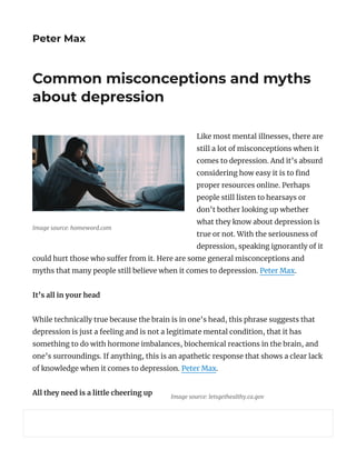 Common misconceptions and myths about depression | PDF