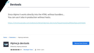Alpine.js: the outsider Javascript framework | PPT