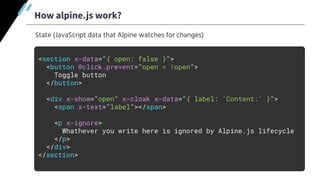 Alpine.js: the outsider Javascript framework | PPT