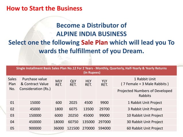 Alpine india monthly plan | PPT