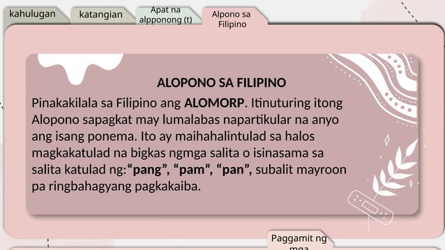 Ang Alopono ay tumutukoy sa pangkat ng mga tunog na itinuturing na ...