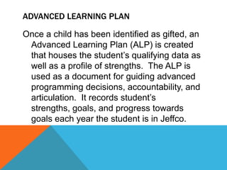 ALPs in Jeffco | PPT