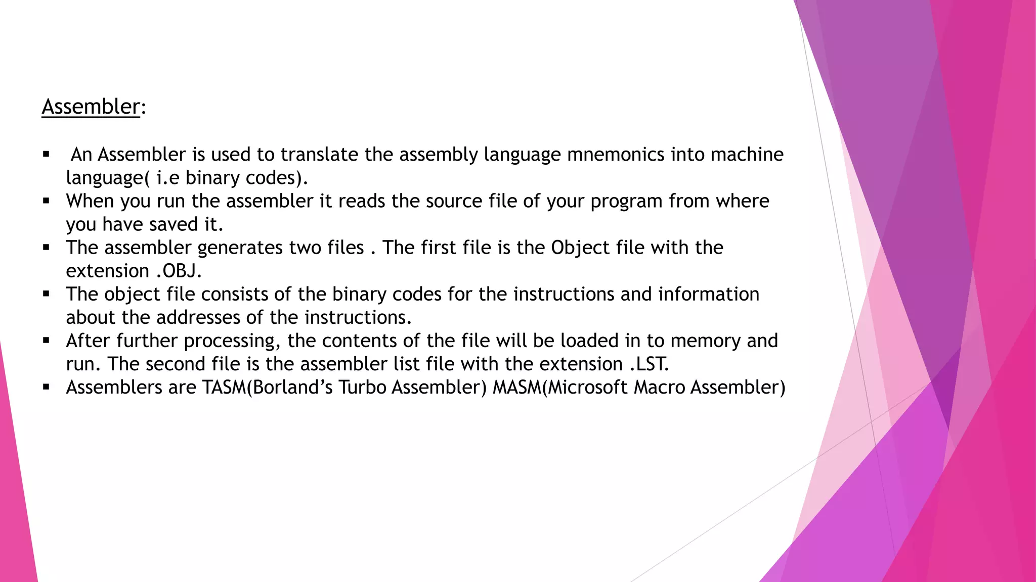 Introduction to Assembly Language | PPTX