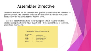 Introduction to Assembly Language | PPTX