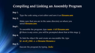 Introduction to Assembly Language Programming | PPTX