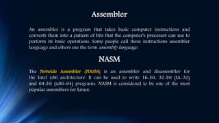 Introduction to Assembly Language Programming | PPTX