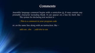 Introduction to Assembly Language Programming | PPTX