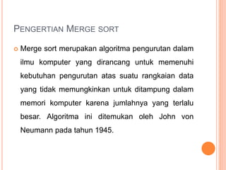 Alpro ii part 7 merge sort | PPT