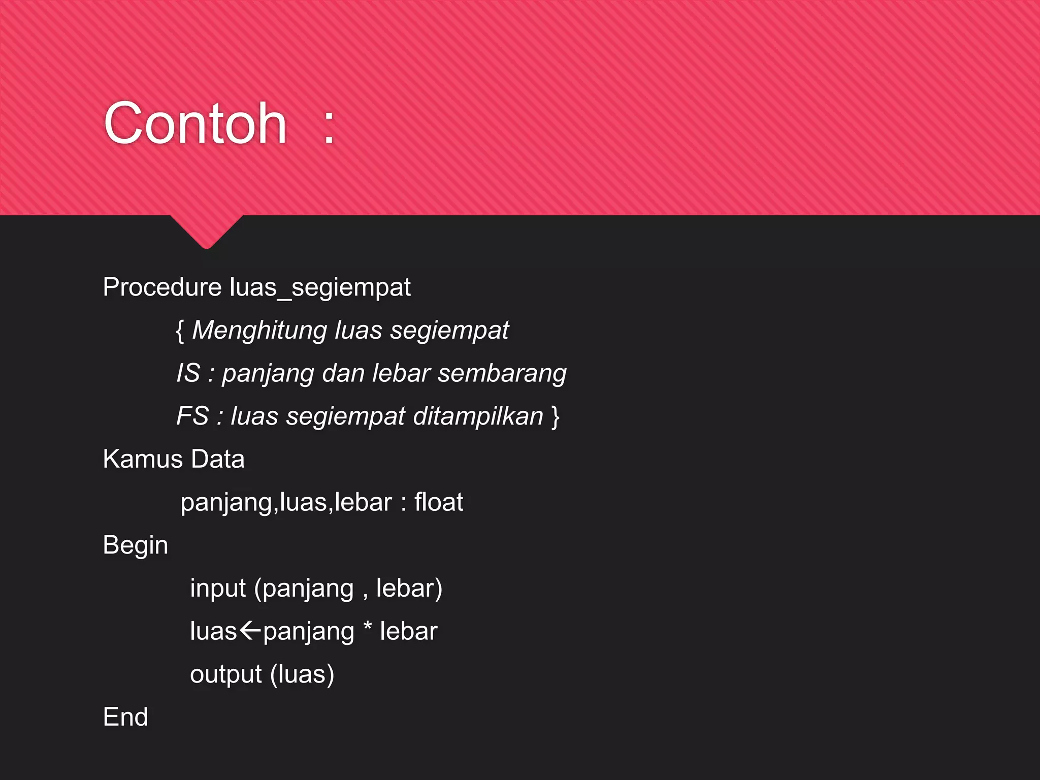 Procedure dalam pemrograman | PPTX