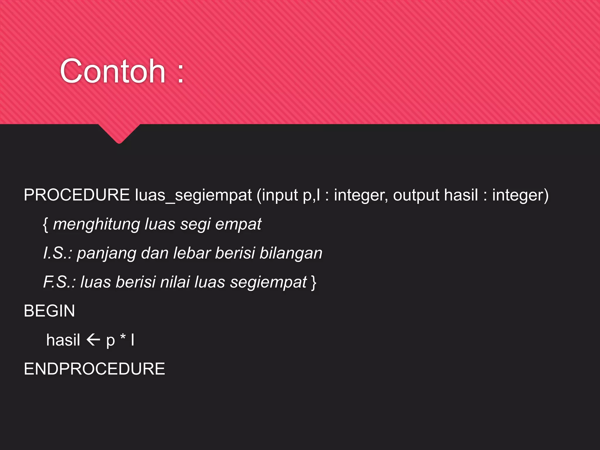 Procedure dalam pemrograman | PPTX