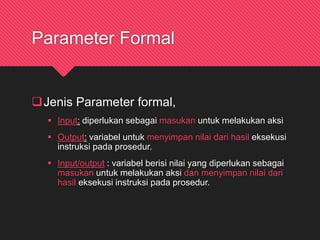 Procedure dalam pemrograman | PPTX