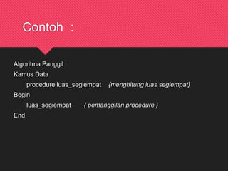 Procedure dalam pemrograman | PPTX