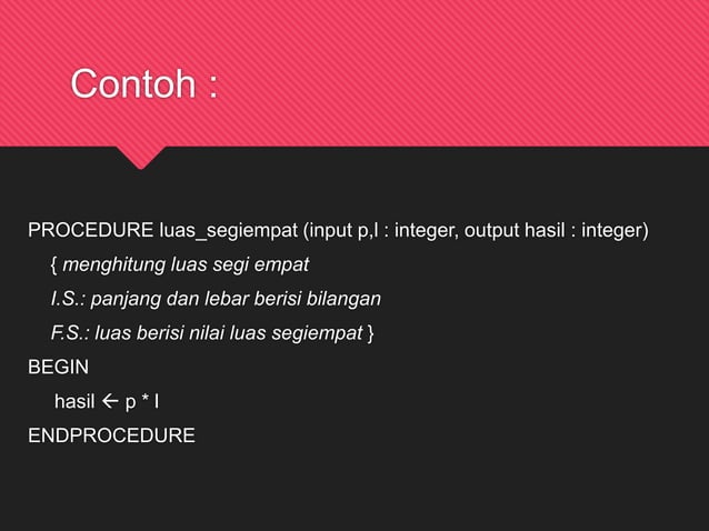 Procedure dalam pemrograman | PPTX