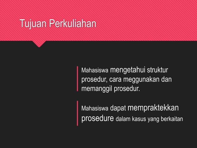 Procedure dalam pemrograman | PPTX