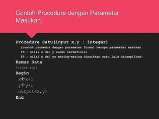Procedure dalam pemrograman | PPTX