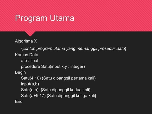 Procedure dalam pemrograman | PPTX