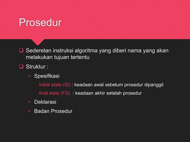 Procedure dalam pemrograman | PPTX