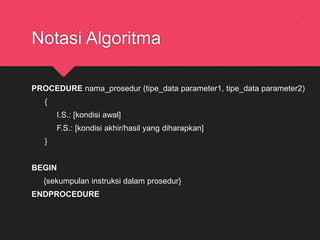 Procedure dalam pemrograman | PPTX