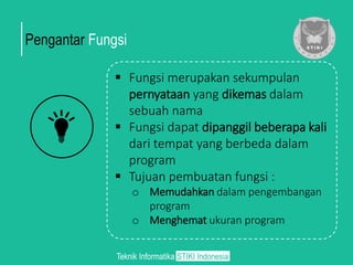Function dalam pemrograman | PPT