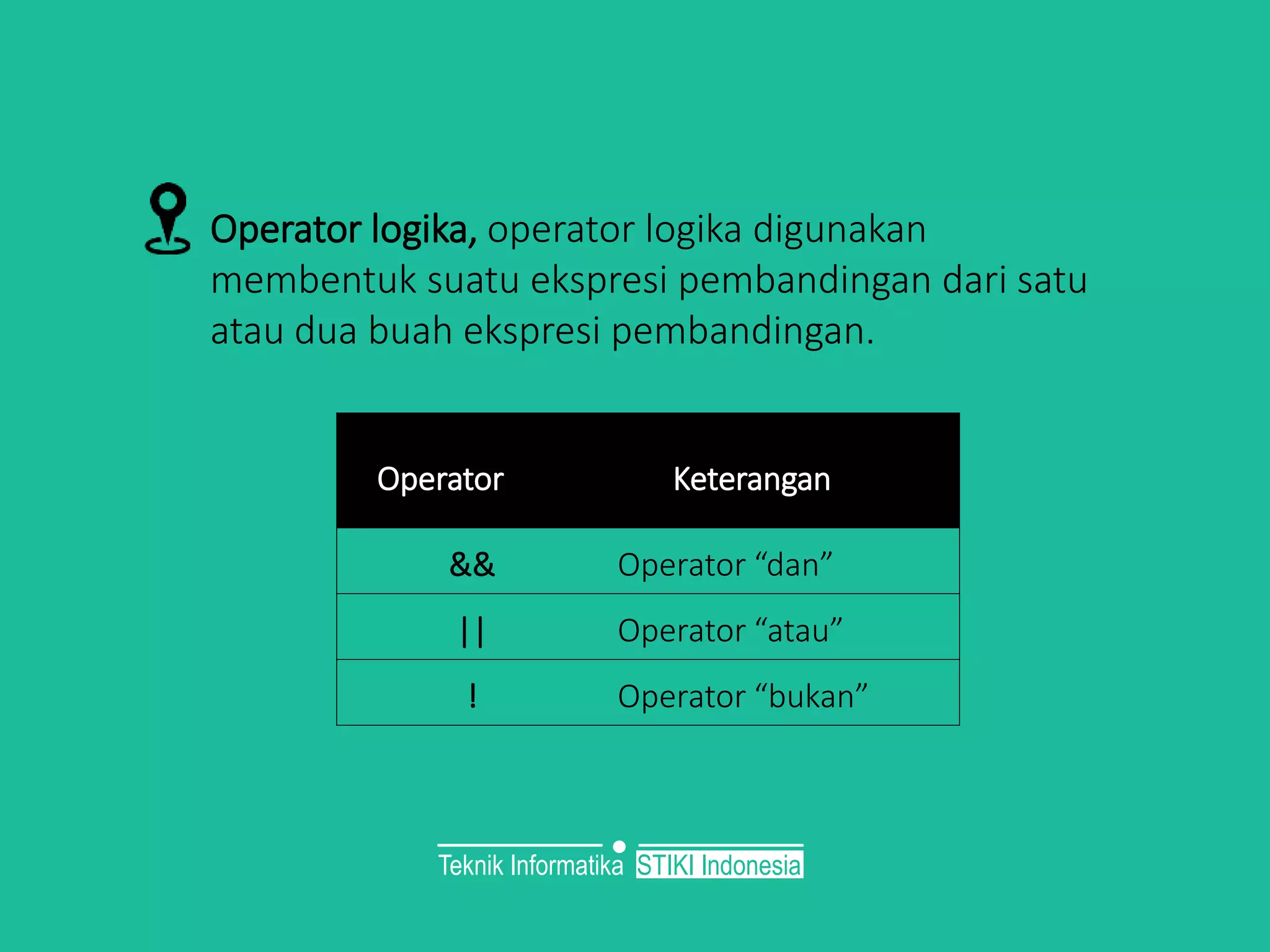 Operator dalam Pemrograman | PPT