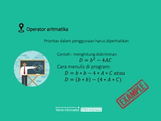 Operator dalam Pemrograman | PPT