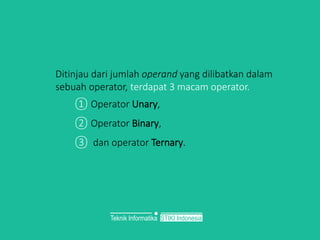 Operator dalam Pemrograman | PPT
