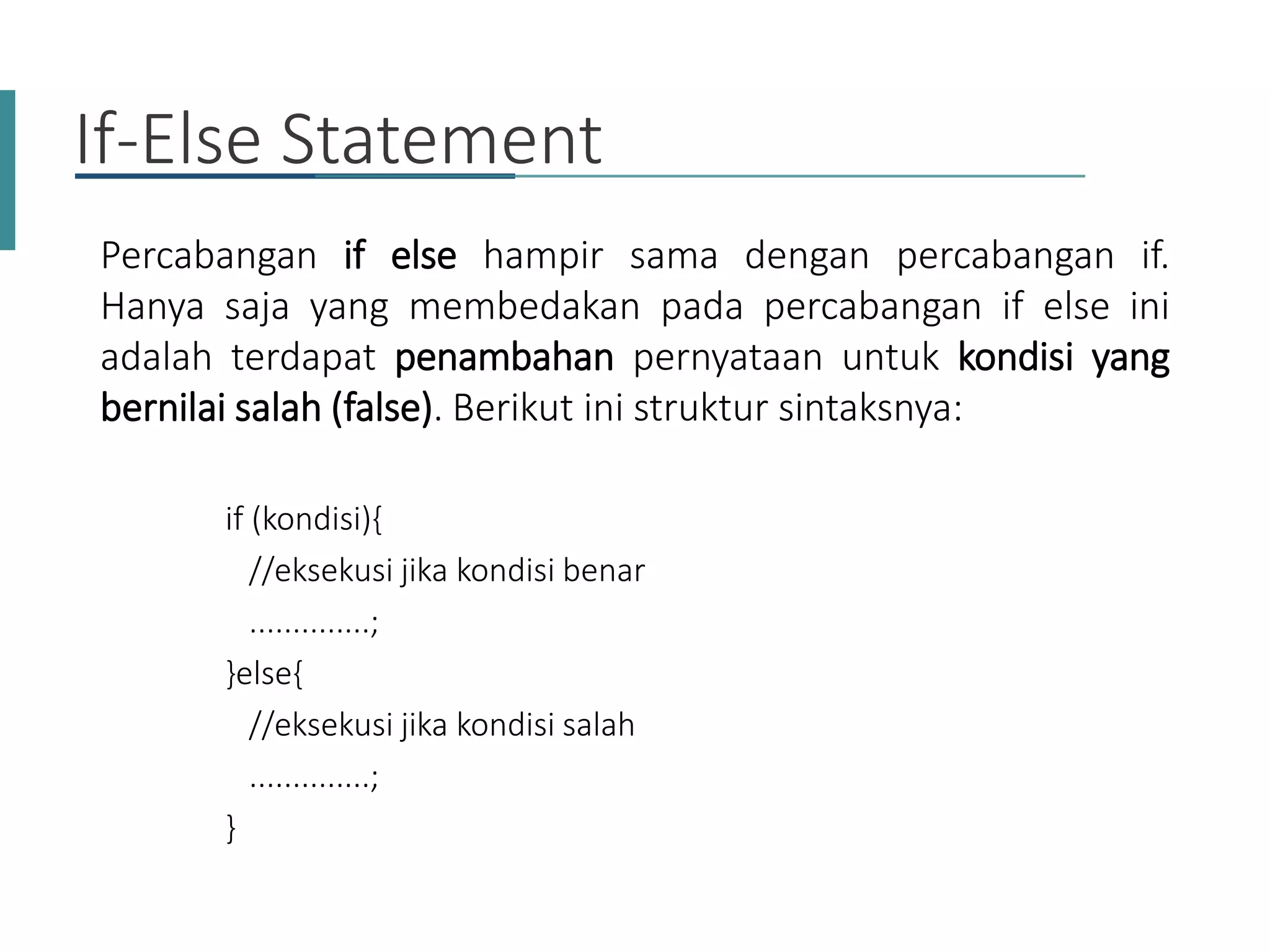 Kondisi Percabangan | PPT