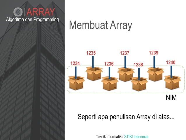 Array dalam pemrograman | PPTX