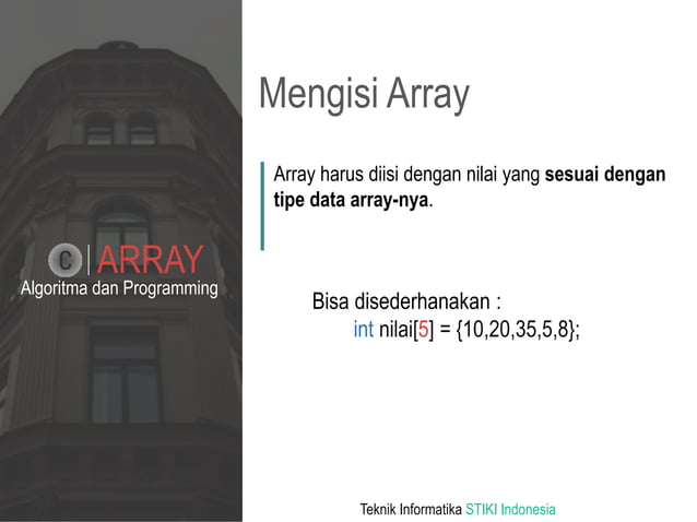 Array dalam pemrograman | PPTX