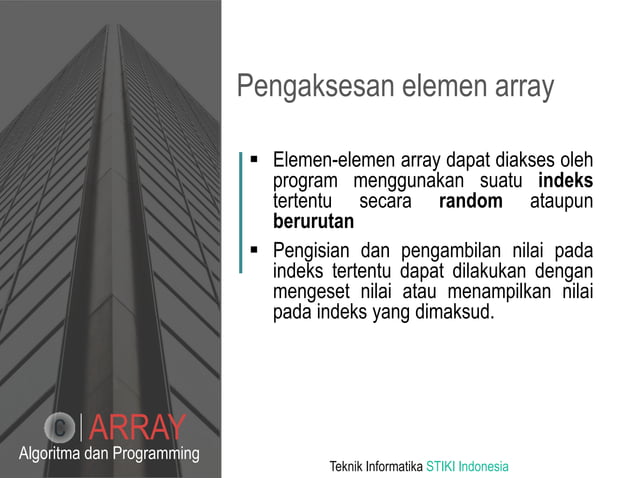 Array dalam pemrograman | PPTX