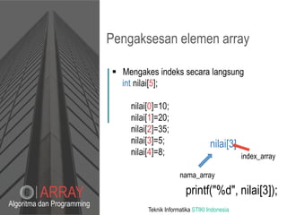 Array dalam pemrograman | PPTX