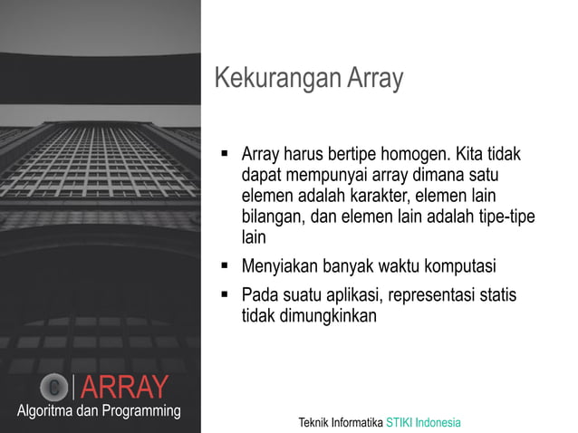 Array dalam pemrograman | PPTX