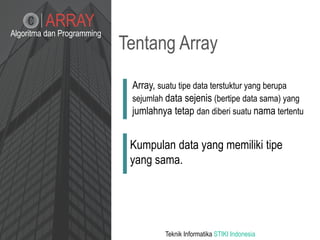 Array dalam pemrograman | PPTX