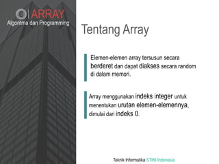 Array dalam pemrograman | PPTX