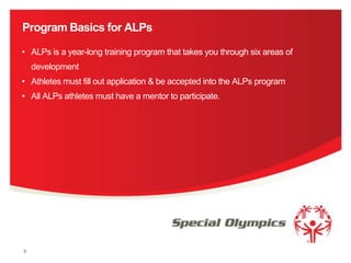 ALPS 101 - Special Olympics Vermont | PPTX