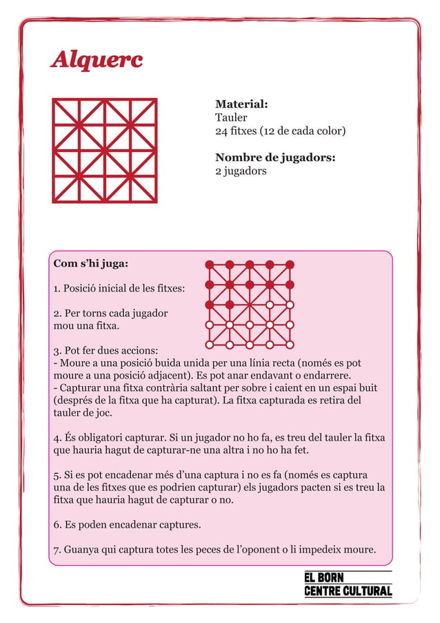 Instruccions del joc de l'alquerc | PDF