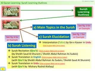 Al Quran Learning Outlines | PDF