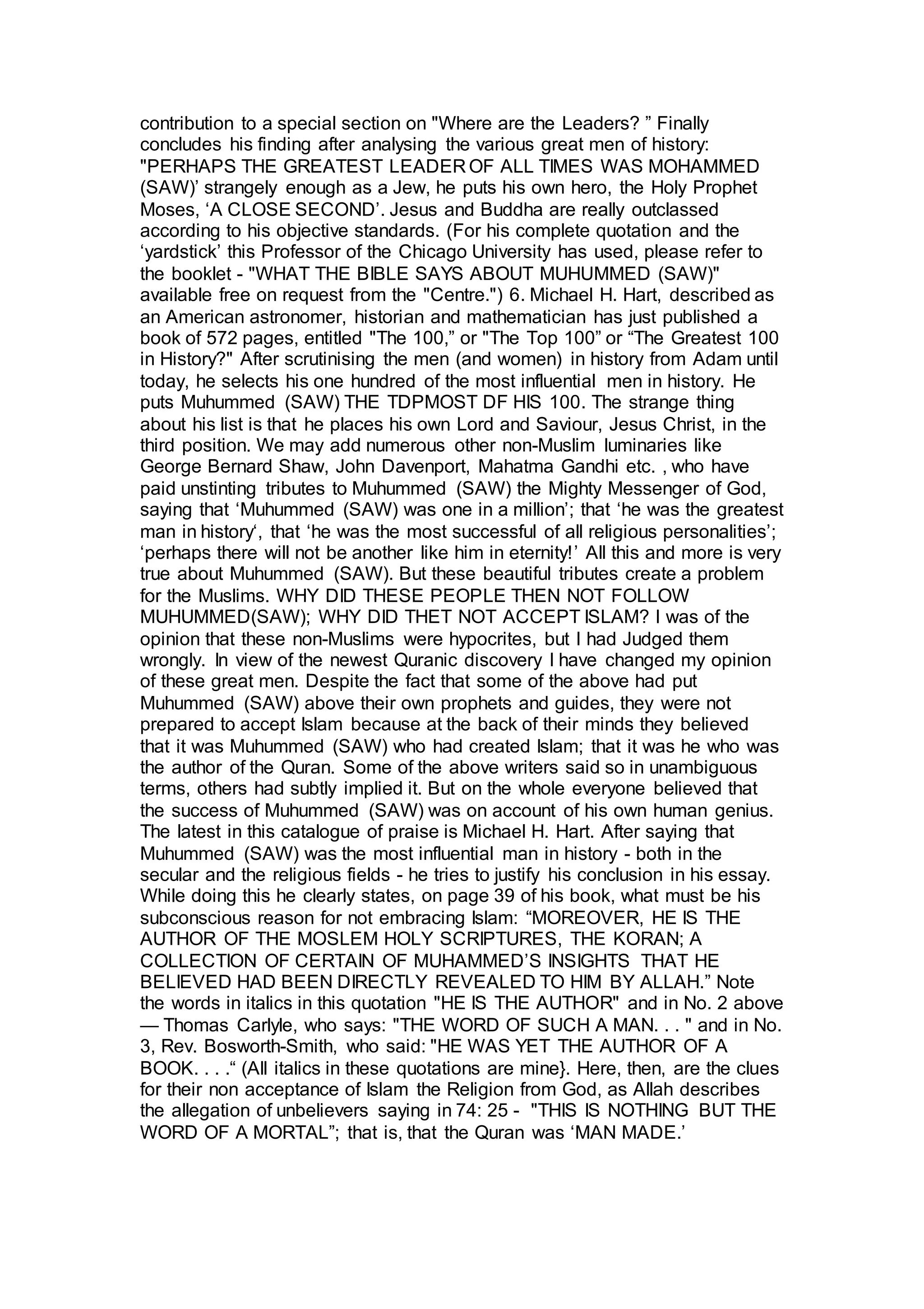 Al Quran - The Ultimate Miracle | DOCX