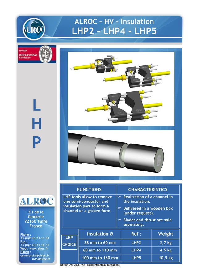 Alroc LHP High Voltage Insulation Stripping Tools - Alroc Cable ...