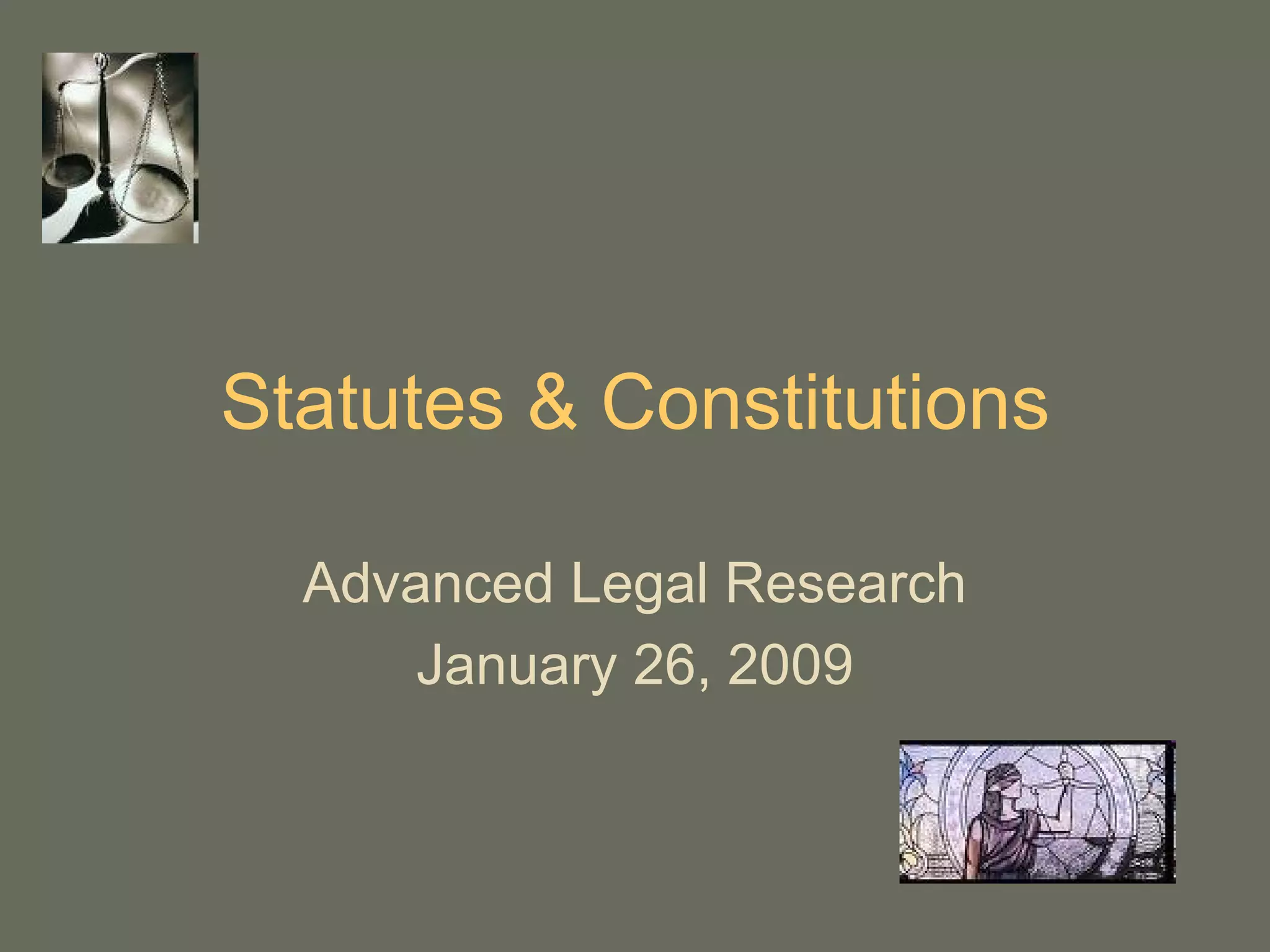 Legal Statutory Research Presentation | PPT