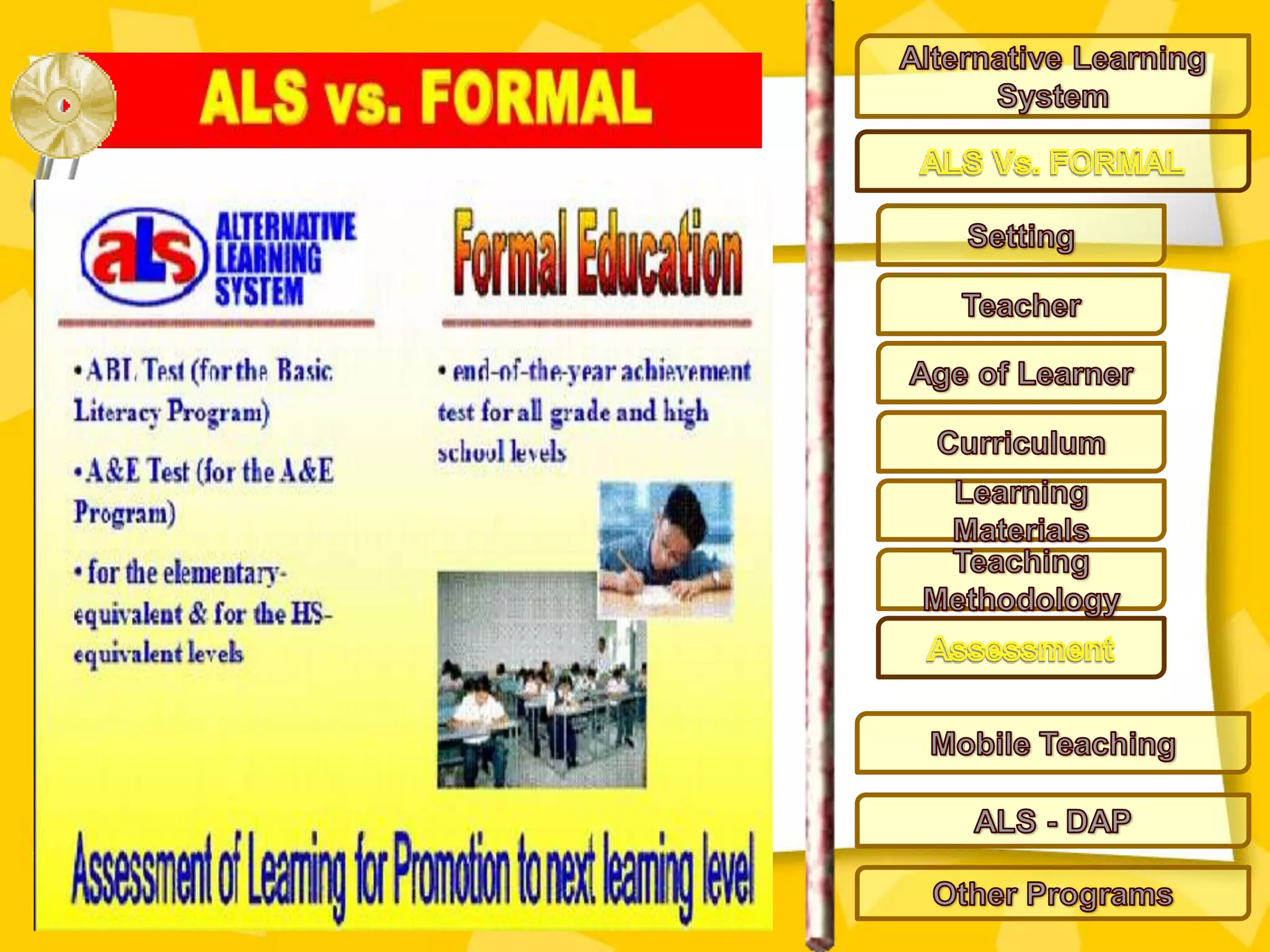 Alternative Learning System Mobile Teacher and ALS- Differently-Abled ...