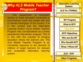 Alternative Learning System Mobile Teacher and ALS- Differently-Abled ...