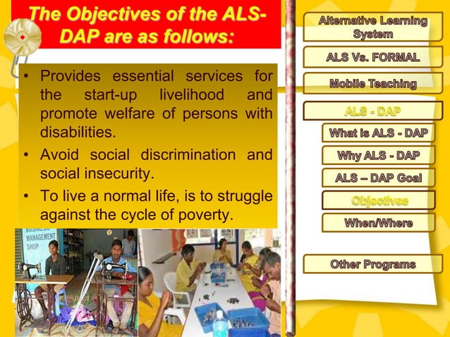 Alternative Learning System Mobile Teacher and ALS- Differently-Abled ...