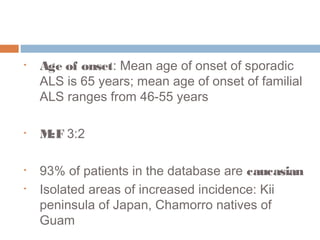 ALS - amyotrophic lateral sclerosis | PPT