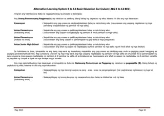 Alternative Learning System-COMPETENCIES L1-L6 | PDF