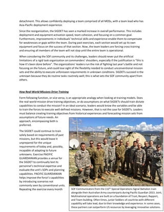 OPERATION PACIFIC GUARDIAN: TRAINING A JOINT SPECIAL OPERATIONS FORCE ...